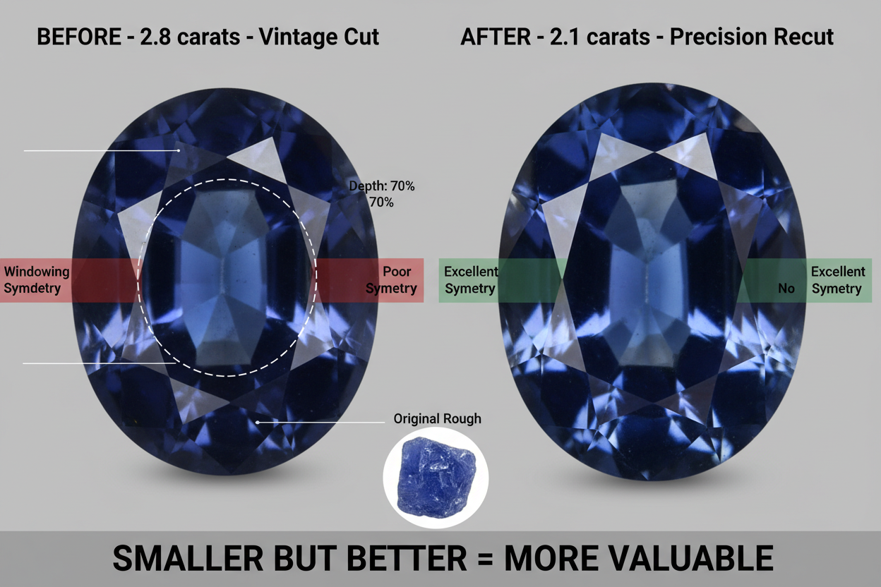 Recut Vintage Sapphire? When Weight Loss Increases Value (2025 ...